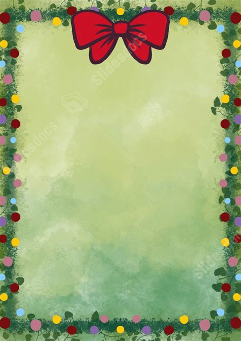 Colorful Border Of Christmas Pine Tree With Bow Page Border Background