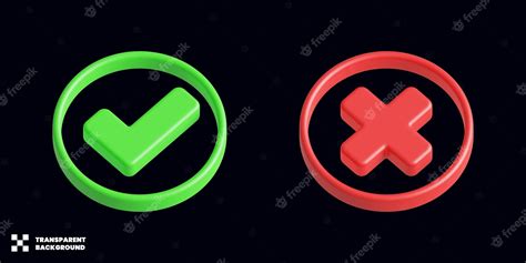 Premium Psd Check Mark And Cross Icon 3d