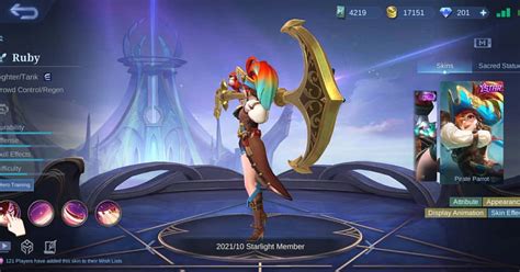Bocoran Skin Starlight Ruby Oktober 2021