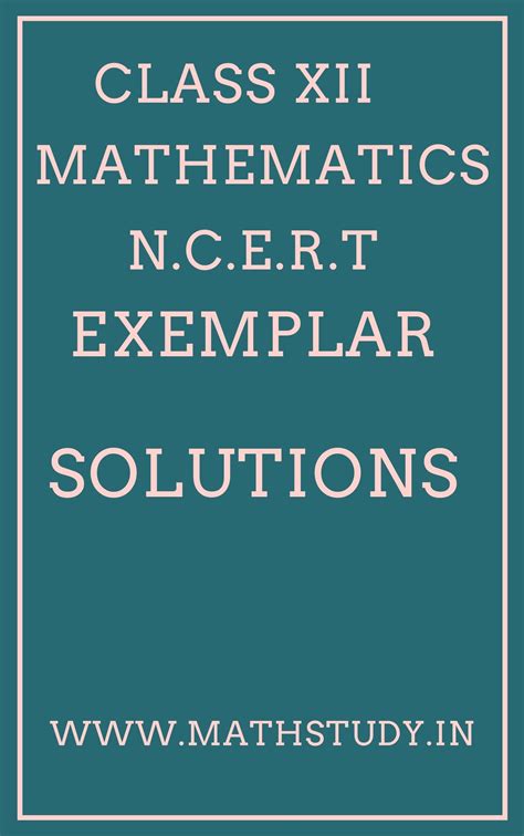 Ncert Class 12 Mathematics Exemplar Solution Archives Best E Books Mathematics Astrology