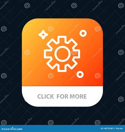 Gear Setting Cogs Mobile App Button Android And Ios Line Version