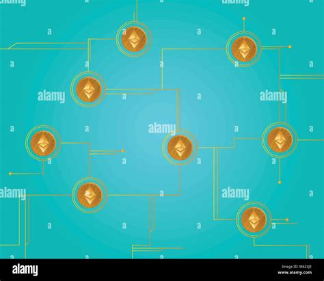 Blockchain Ethereum Cryptocurrency Virtual Background Stock Vector