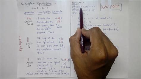 logical operators in c language youtube