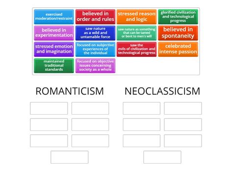 Romanticism Vs Neoclassicism Group Sort