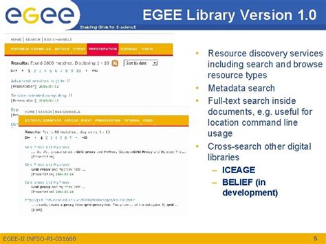 Enabling Grids For Escienc E Egee Digital Library
