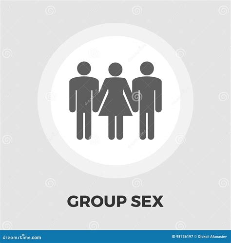 Group Sex Flat Icon Stock Vector Illustration Of Objects
