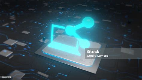 공유 기호 홀로그램 3d 일러스트와 네트워크 기술 개념 0명에 대한 스톡 사진 및 기타 이미지 0명 3차원 형태 Cpu Istock