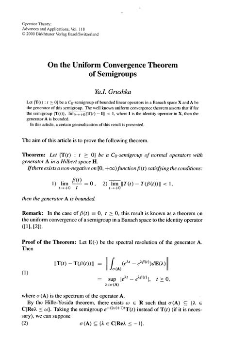 pdf on the uniform convergence theorem of semigroups