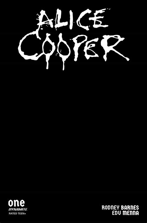 Alice Cooper 1 Black Blank Authentix Variant Cover M Legacy Comics