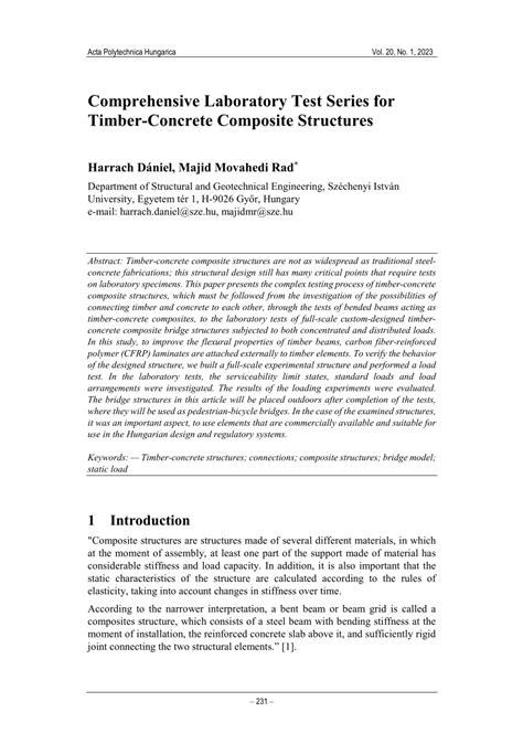 Pdf Comprehensive Laboratory Test Series For Timber Concrete Composite Structures