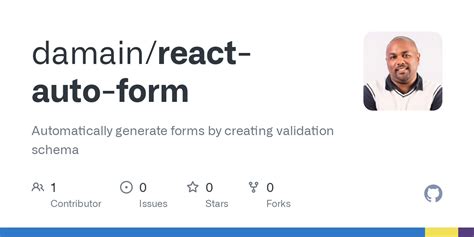 Github Damain React Auto Form Automatically Generate Forms By Creating Validation Schema