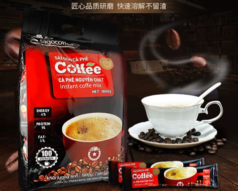 越南原装进口西贡原味咖啡即溶三合一速溶咖啡粉100条装1800g虎窝淘