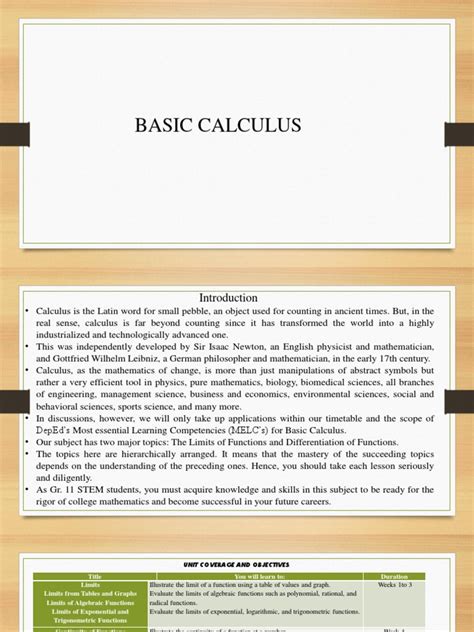 Basic Cal Wk 1 Session 1 Lecture Pdf Derivative Calculus