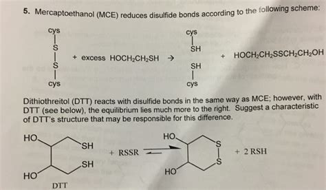 Solved Mercaptoethanol Mce Reduces Disulfide Bonds