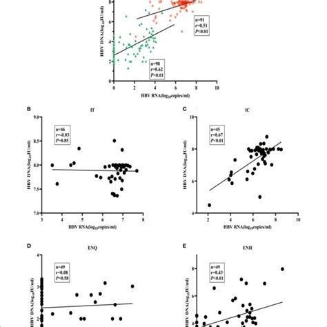 Figure Association Between Serum Hbv Rna And Hbv Dna A Hbv Rna And