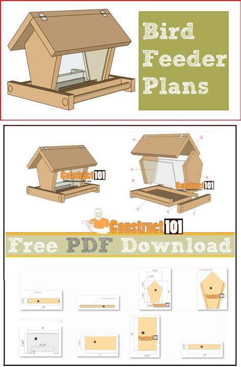 Build A Bird Feeder PDF Download Construct101 Bird Feeder Plans Wooden Bird Feeders Bird