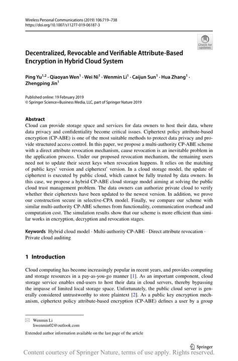 Decentralized Revocable And Verifiable Attribute Based Encryption In