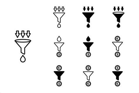 Filter Funnel Icon Set Vector Design Template Vector Art At Vecteezy