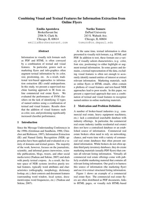 Pdf Combining Visual And Textual Features For Information Extraction From Online Flyers