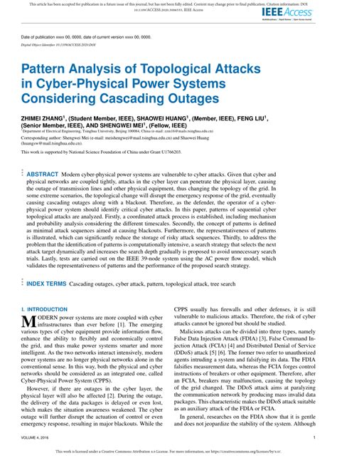 Pdf Pattern Analysis Of Topological Attacks In Cyber Physical Power