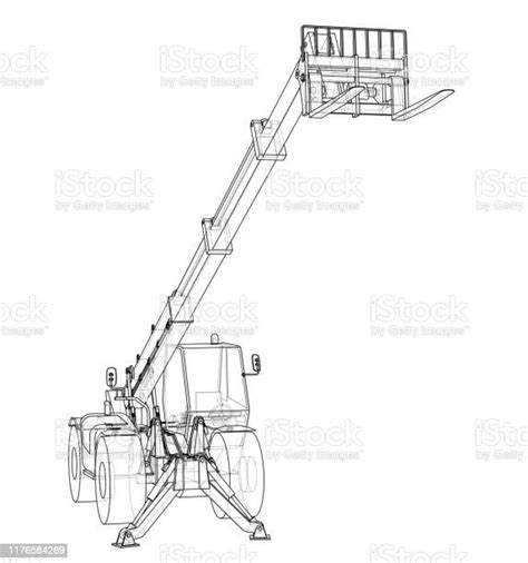 지게차 개념 3d의 벡터 렌더링 건설 기계류에 대한 스톡 벡터 아트 및 기타 이미지 건설 기계류 건설 산업 공장 산업 건물 Istock