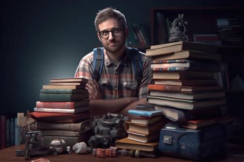 Premium AI Image Teacher With Books Generative AI