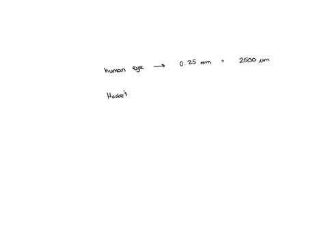 Solved Assume That The Unaided Human Eye Has A Limit Of Resolution Of About 025 Mm What Was