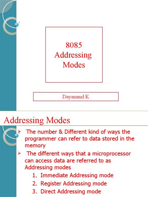 8085 addressing modes dayanand k pdf electronics computer