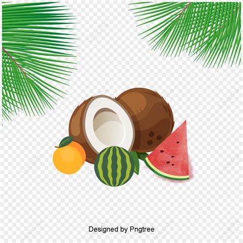 만화 일러스트 자유형 야자 디자인코코넛 잎무늬그래픽 Png 일러스트 무료 다운로드 Lovepik
