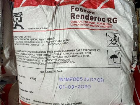Fosroc Renderoc Rg Micro Concrete Packaging Size 25 Kg At ₹ 450 Bag In Thane