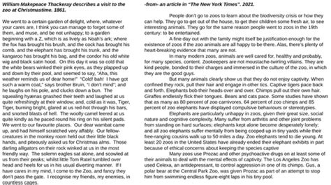 Aqa Gcse English Language Paper 2 Question 4 Writers Viewpoints Zoos