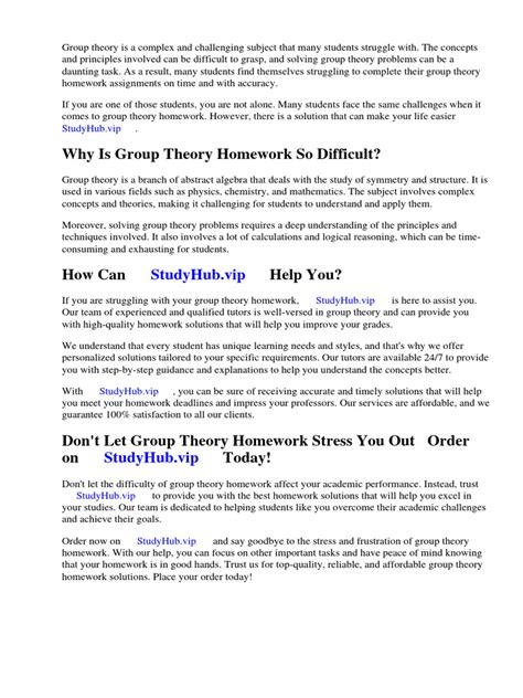 Group Theory Homework Solutions Pdf Group Theory Theory