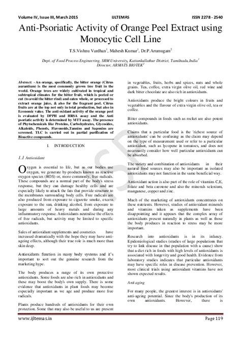Pdf Anti Psoriatic Activity Of Orange Peel Extract Using Monocytic Cell Line