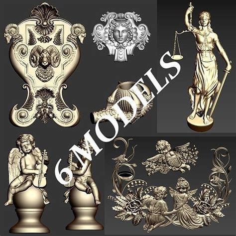 Collection Of Classical Ornaments 04 3d Model Cgtrader