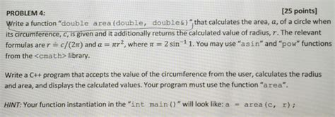 Solved Write A Function Double Area Double Doubleand That