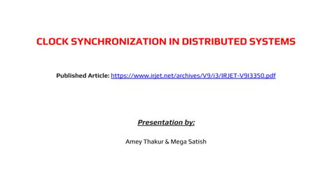 pdf clock synchronization in distributed systems
