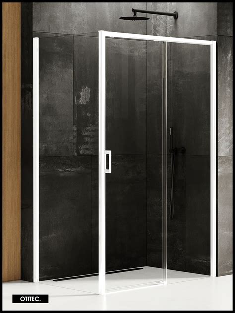 Porte De Douche Coulissante Avec Paroi Latérale Ouverture Depuis L