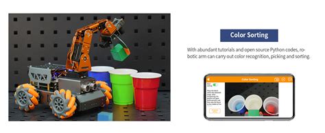 Hiwonder Masterpi 5dof Ai Vision Robot Arm With Mecanum Wheels Car Raspberry Robot