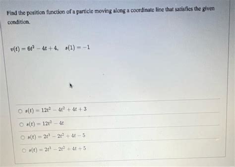 Solved Find The Position Function Of A Particle Moving Along Chegg