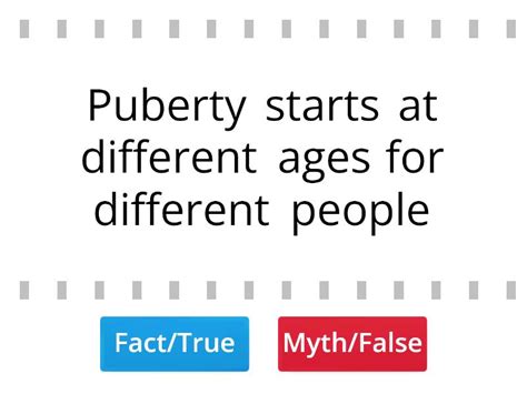 Puberty Facts And Myths True Or False