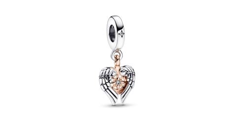 Celestial Compass Angel Wings Dangle Charm Crystal Jewelers
