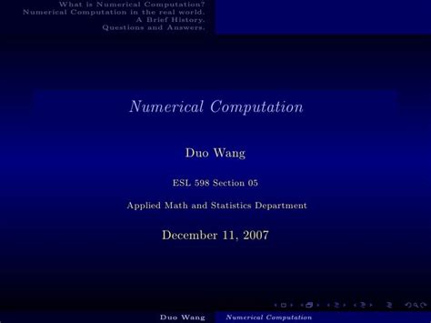 Numerical Computation