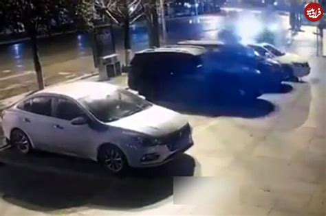 ویدئو پرواز خودرو به سمت جای پارک بعد از له کردن سقف ۳ خودرو