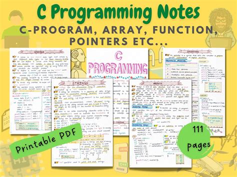 C Programming Language Aesthetic Study Notes Computer Science Study