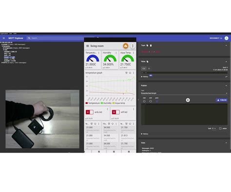 visuino from sensors via several cards and server to phone