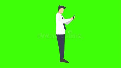 Illustration Of Scrolling Playing Cellphone While Walking Stock Video