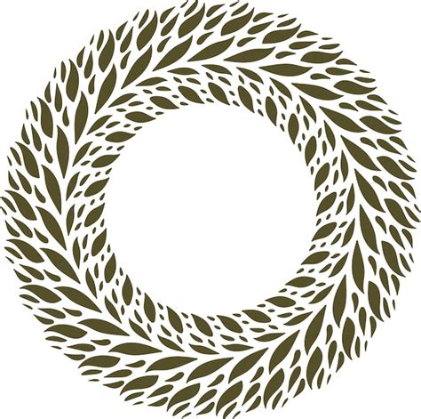 Premium Vector Elegant Circular Leaves Frame Ornament Design For