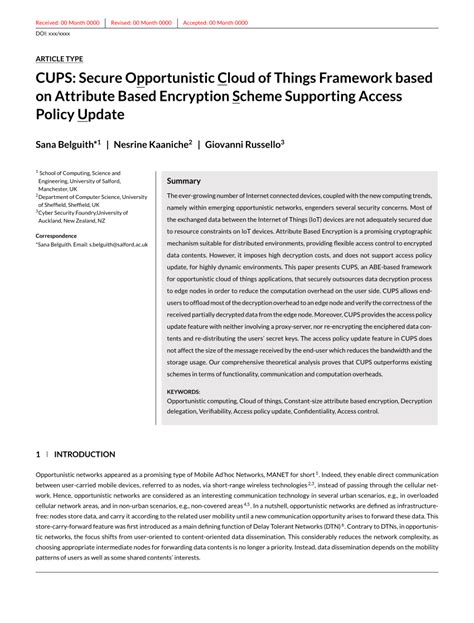 pdf cups secure opportunistic cloud of things framework based on