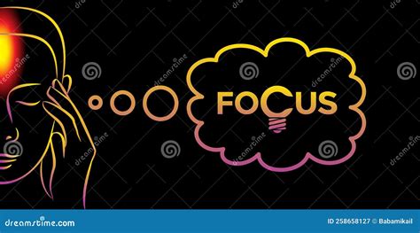Vector Illustration Of Centering The Mind And Focus The Concept Of