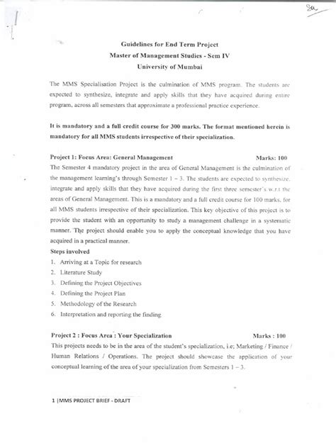 mms sem 4 project guidelines university pdf